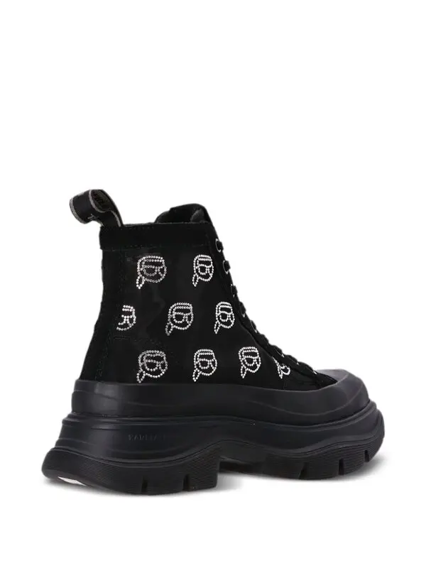 Karl Lagerfeld Luna Rhinestone Mesh Boots