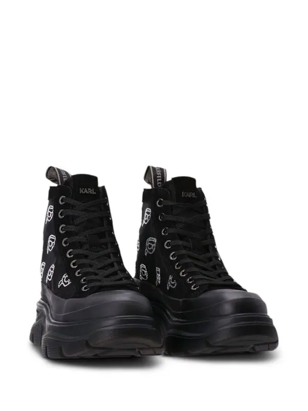 Karl Lagerfeld Luna Rhinestone Mesh Boots