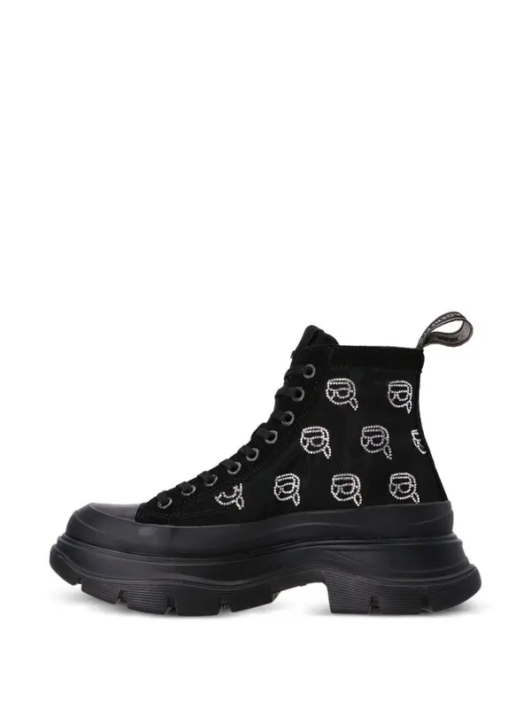 Karl Lagerfeld Luna Rhinestone Mesh Boots