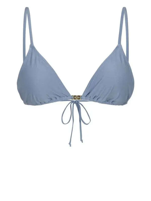 GANNI Logo-plaque Bikini Top - Blue