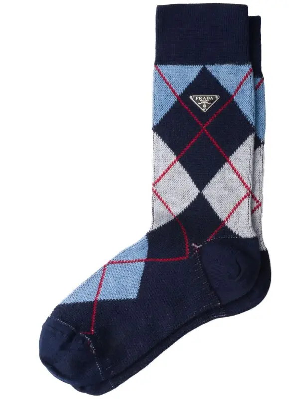 Prada Argyle Cotton Socks - Blue