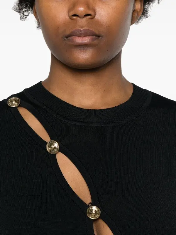 Buy Versace Decorative-buttons Knitted Midi Dress - Black At 20% Off |  Editorialist