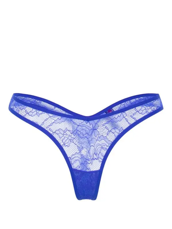 MAISON CLOSE Flashback Néon Lace Briefs - Blue