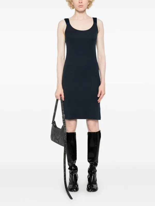 Helmut Lang Fine-ribbed Mini Dress - Blue