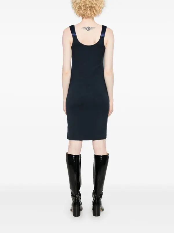 Helmut Lang Fine-ribbed Mini Dress - Blue