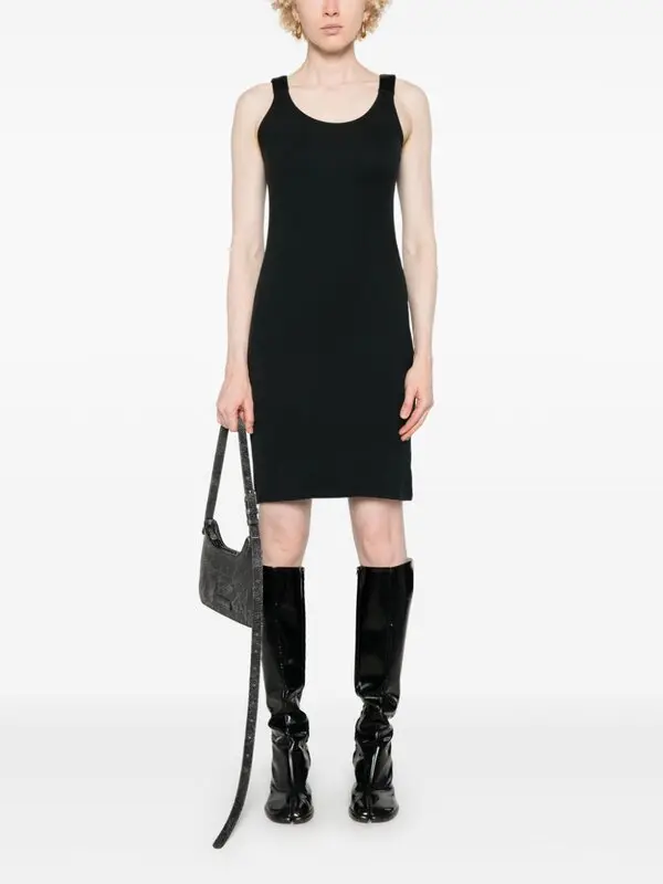 Helmut Lang Fine-ribbed Mini Dress - Black