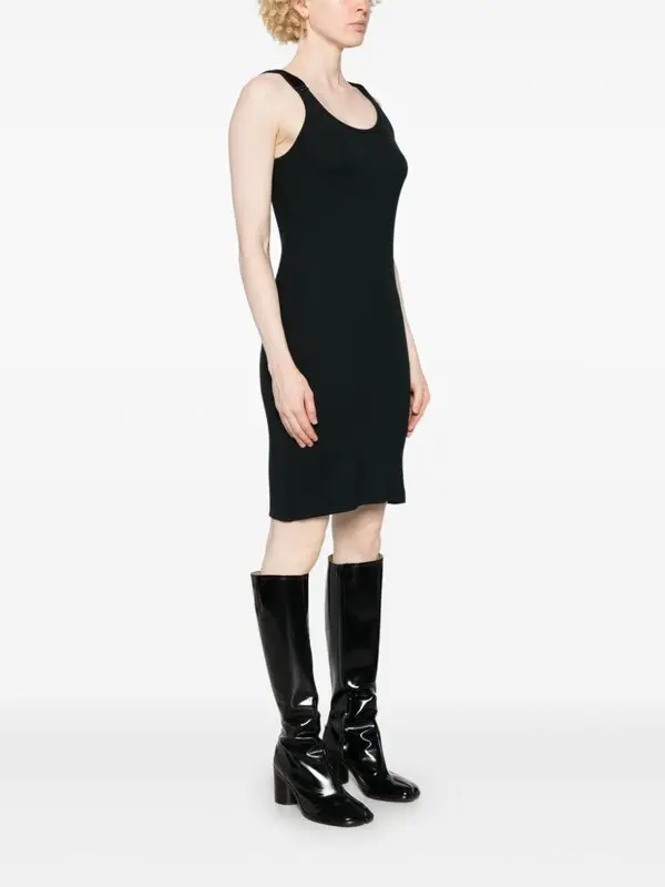 Helmut Lang Fine-ribbed Mini Dress - Black