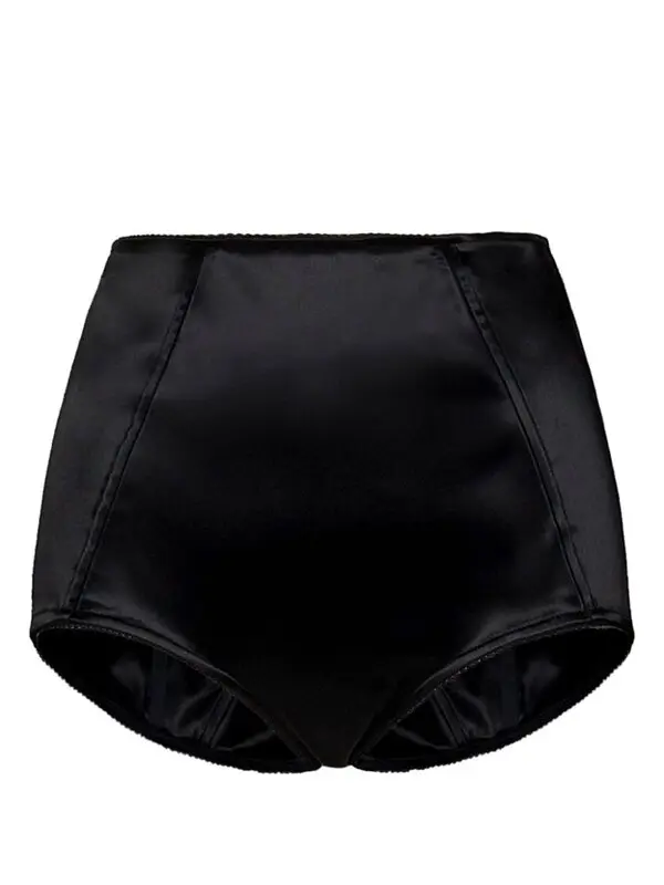 ROOM76 Satin High-waisted Briefs - Black