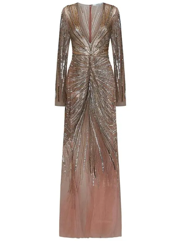 ROOM76 Sequin-embellished Gathered Dress