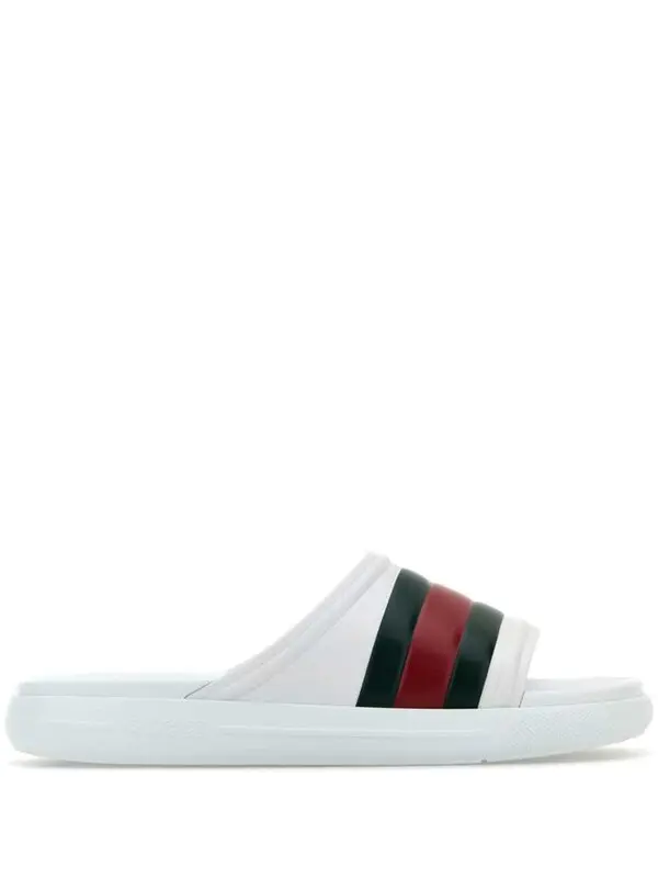 Gucci Web-stripe Slides - White