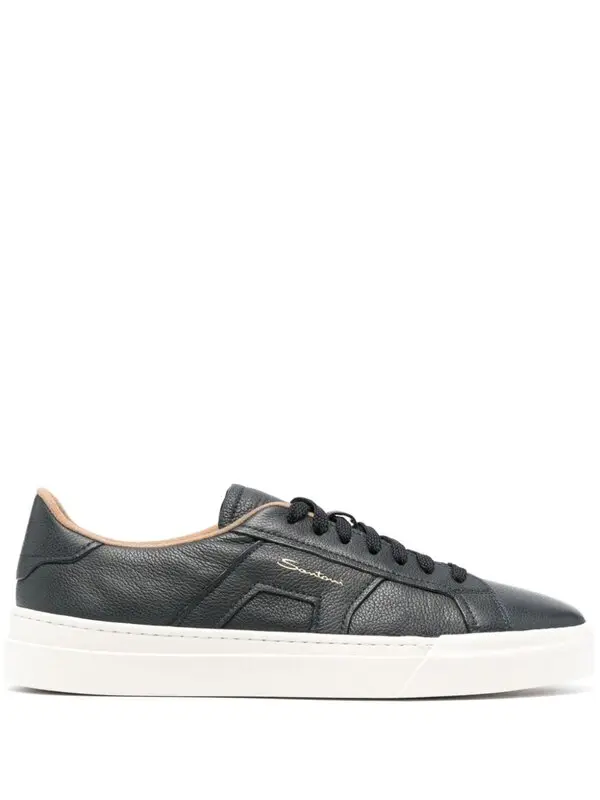Santoni Leather Sneakers - Blue