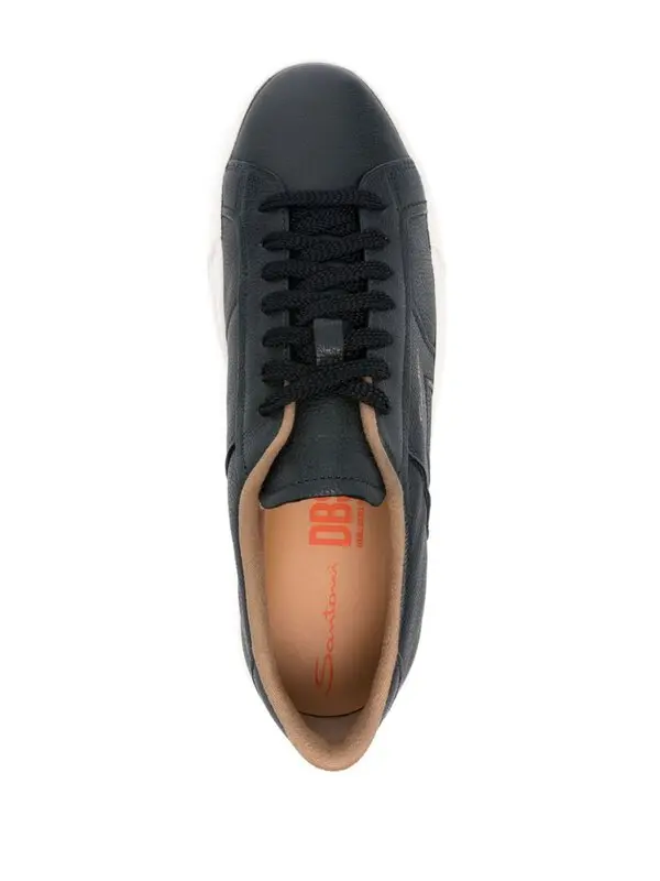Santoni Leather Sneakers - Blue