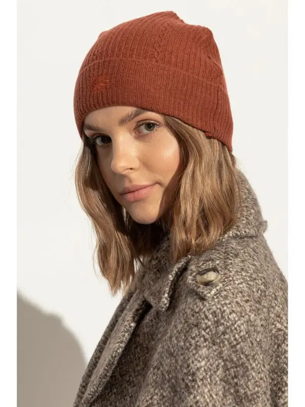 Etro Embroidered-logo Beanie - Orange