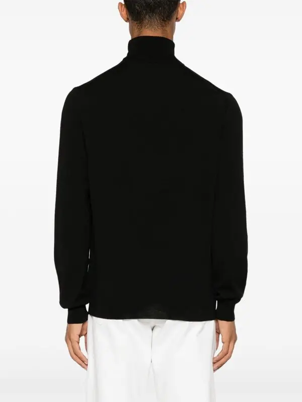 ZANONE Fine-knit Roll Neck Sweater - Black