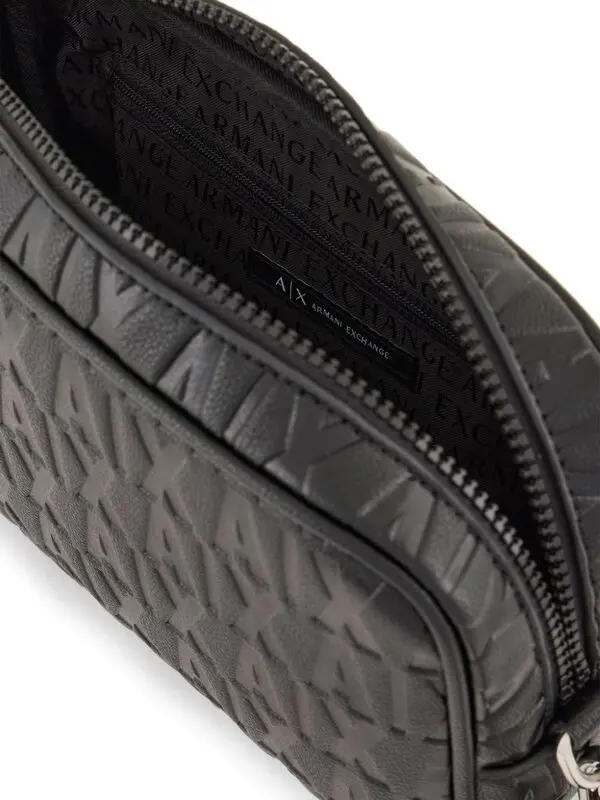 Armani Exchange Logo-Embossed Toiletry Bag - Black | Editorialist