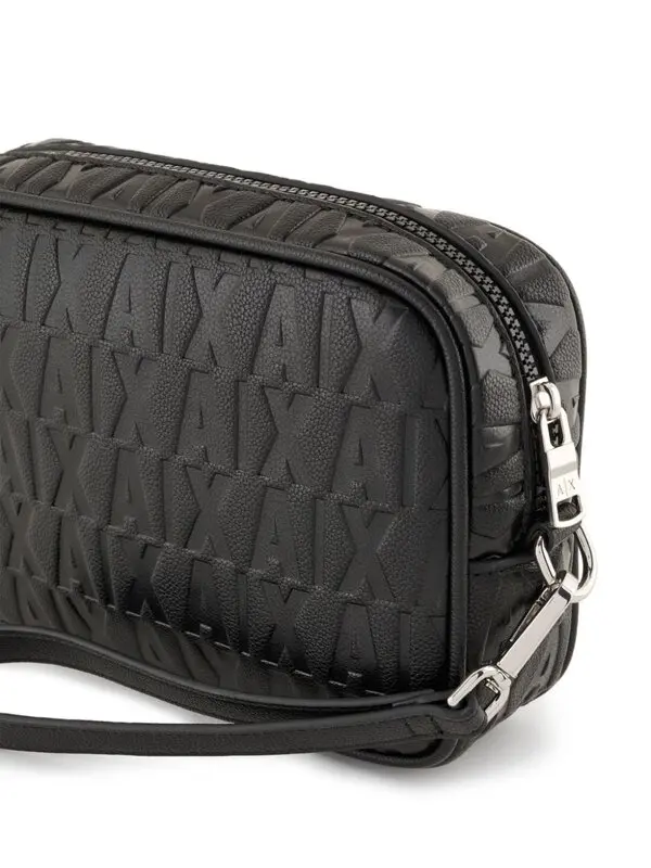 Armani Exchange Logo-Embossed Toiletry Bag - Black | Editorialist