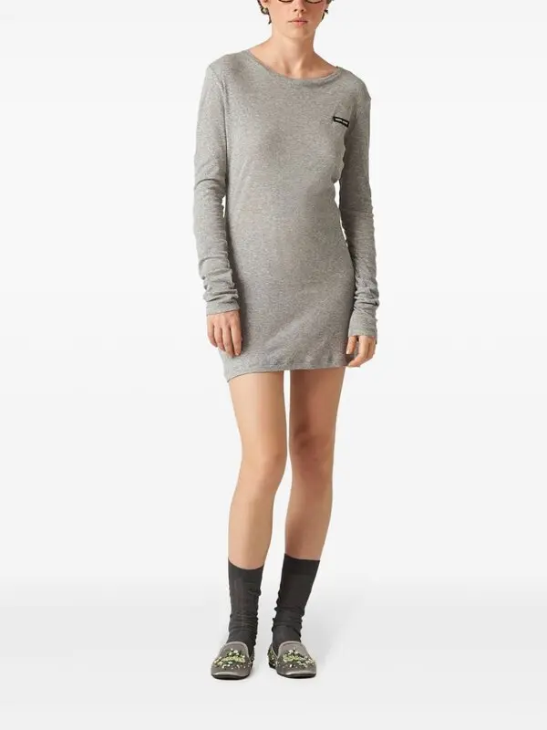 Miu Miu Ribbed Knit Jersey Dress