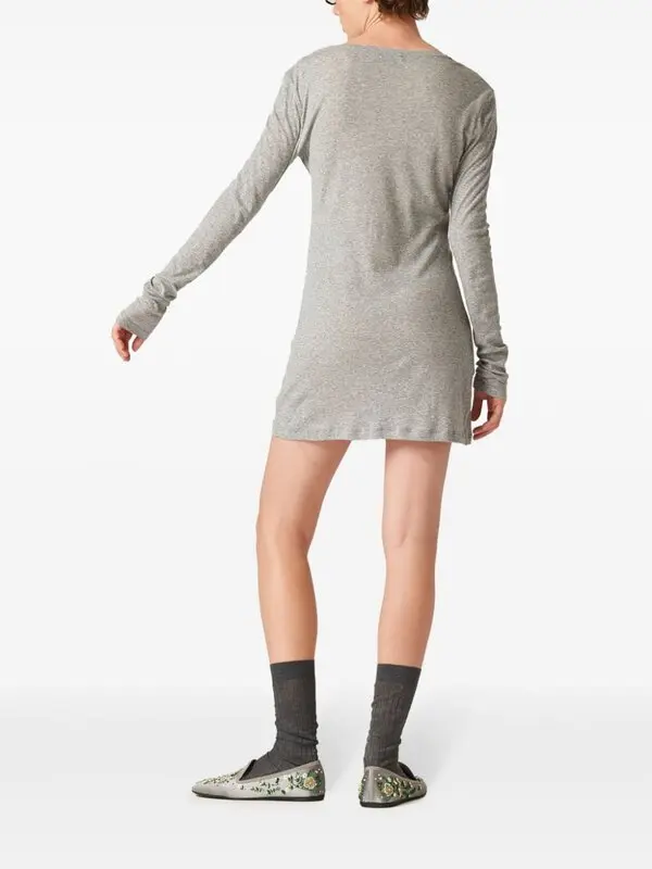 Miu Miu Ribbed Knit Jersey Dress