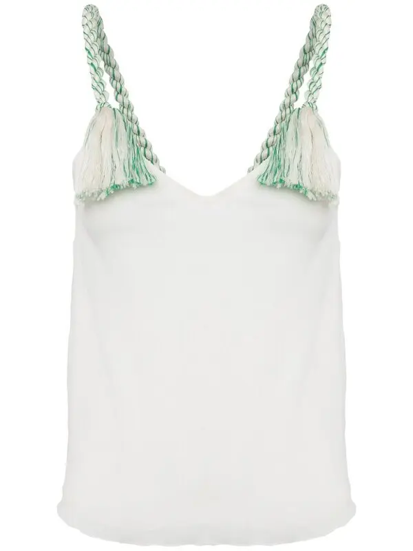 JW Anderson Tassel-strap V-neck Top - White