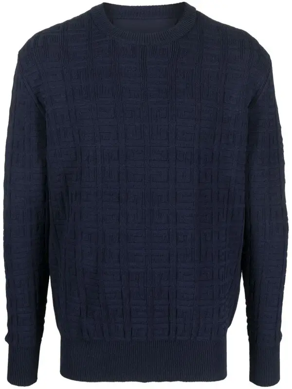 Givenchy 4g Patterned-knit Jumper - Blue