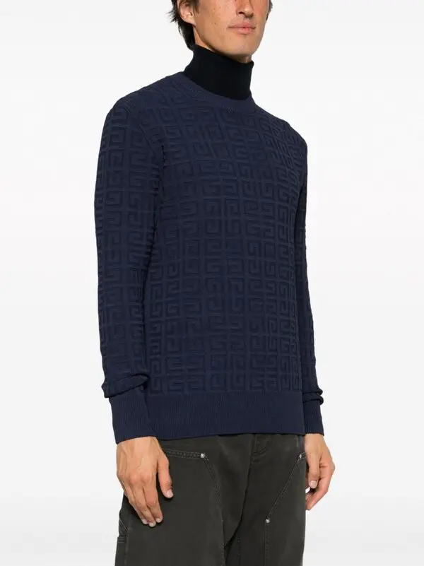 Givenchy 4g Patterned-knit Jumper - Blue