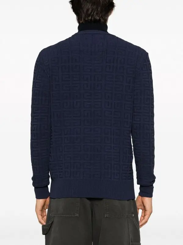 Givenchy 4g Patterned-knit Jumper - Blue