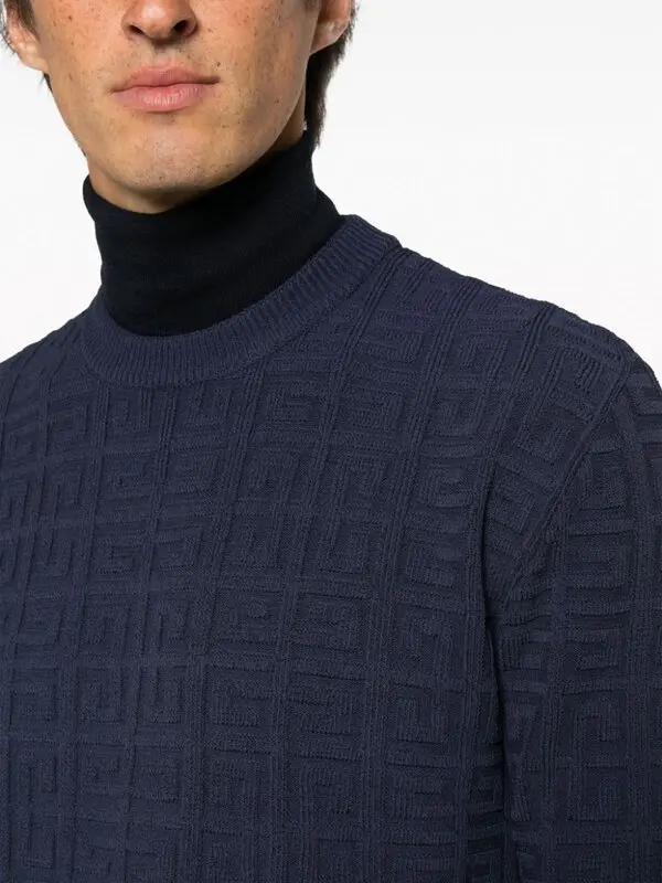 Givenchy 4g Patterned-knit Jumper - Blue