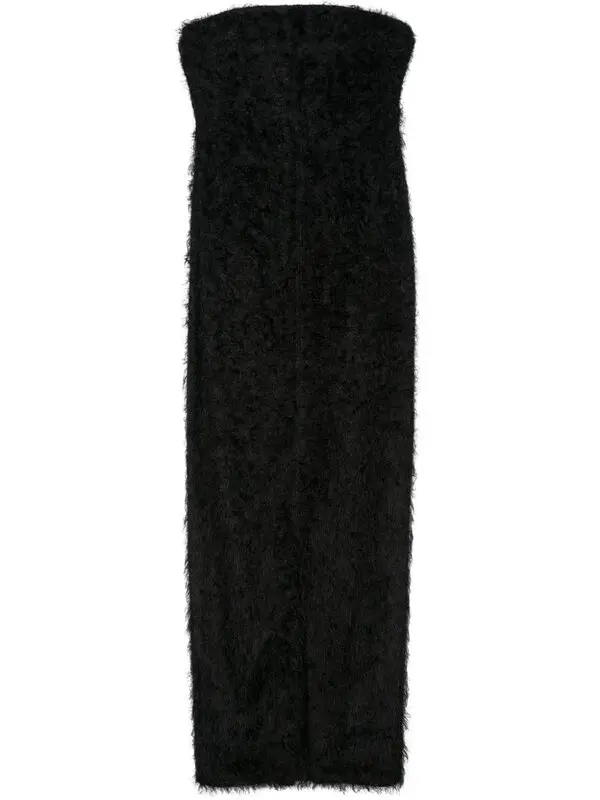 TOTEME Strapless Fil-coupé Dress - Black
