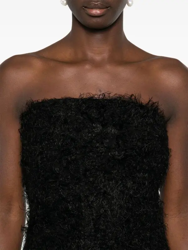 TOTEME Strapless Fil-coupé Dress - Black