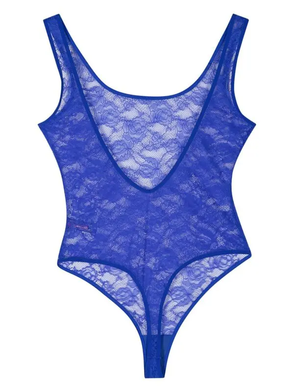 MAISON CLOSE Flashback Néon Open-back Bodysuit - Blue