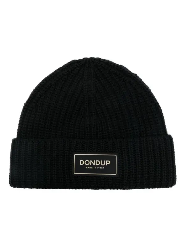 DONDUP Logo-patch Beanie - Black