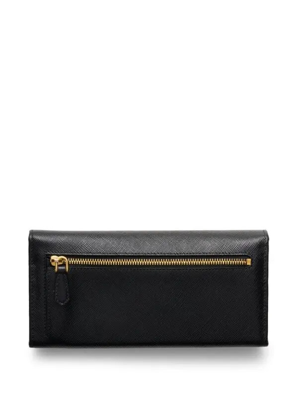 Prada Large Saffiano Leather Wallet - Black