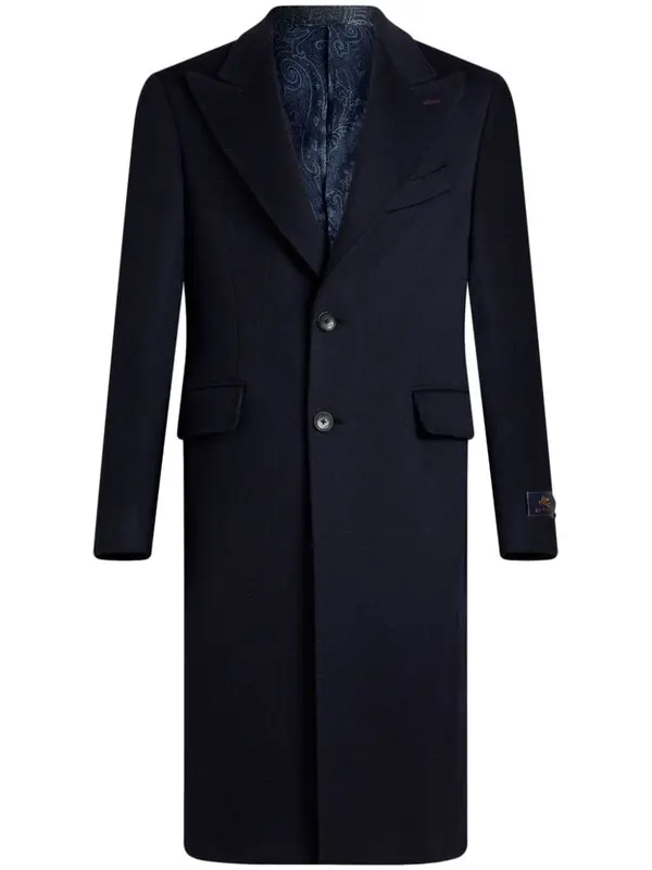 Etro Cashmere Knee-length Coat - Blue