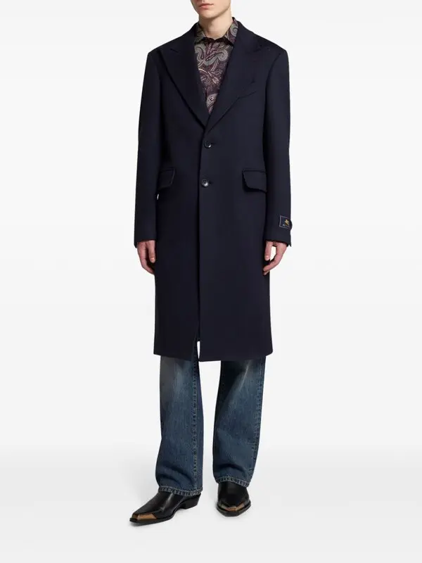Etro Cashmere Knee-length Coat - Blue
