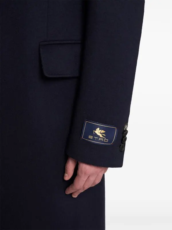 Etro Cashmere Knee-length Coat - Blue