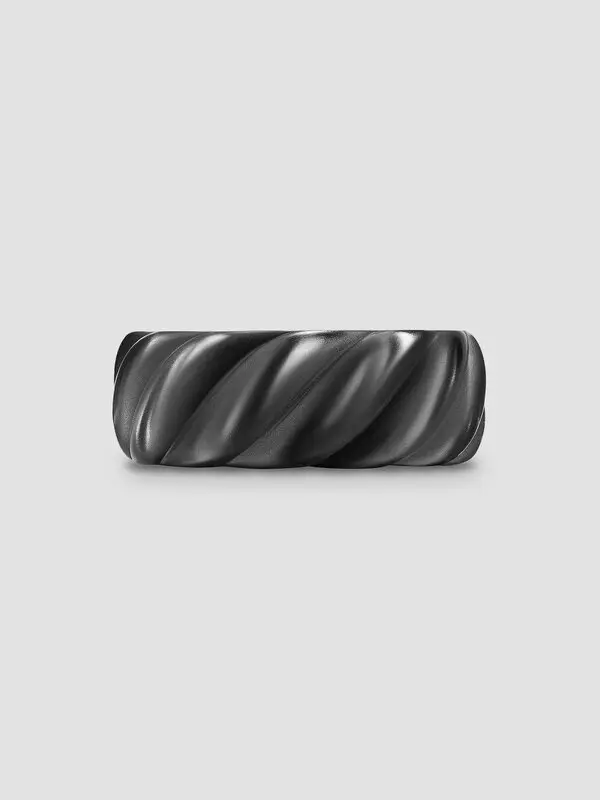 David Yurman Sculpted Cable Band Ring In Titanium, 9mm