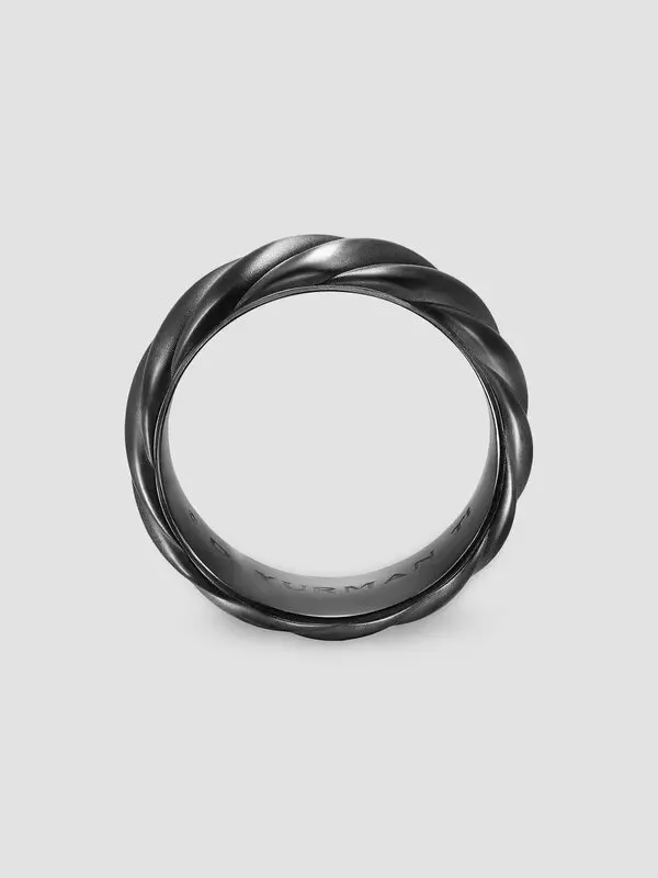 David Yurman Sculpted Cable Band Ring In Titanium, 9mm