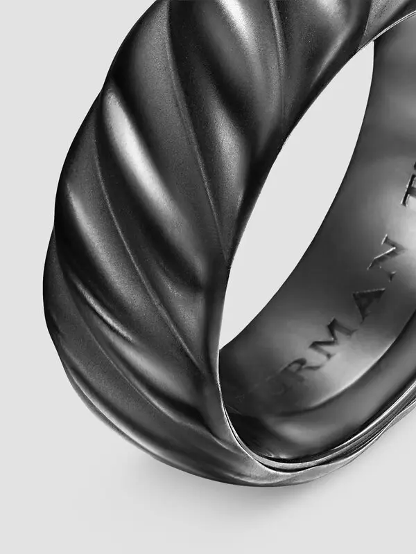David Yurman Sculpted Cable Band Ring In Titanium, 9mm