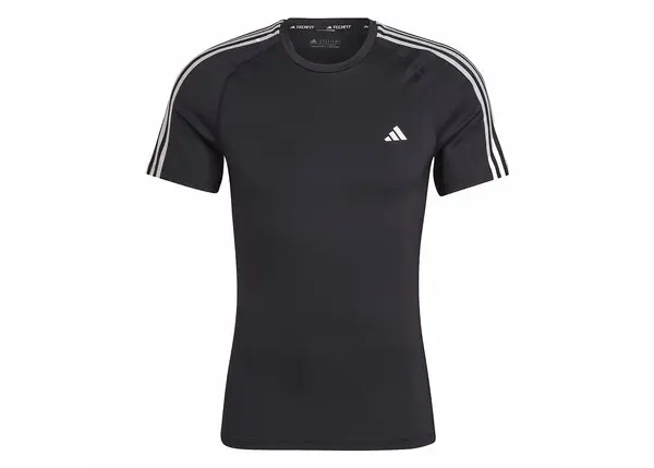 Adidas Techfit 3stripes Training Tee Shirt - Black