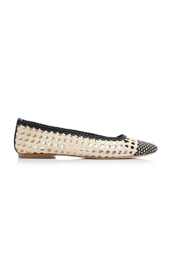 Staud Nell Crocheted Leather Ballet Flats