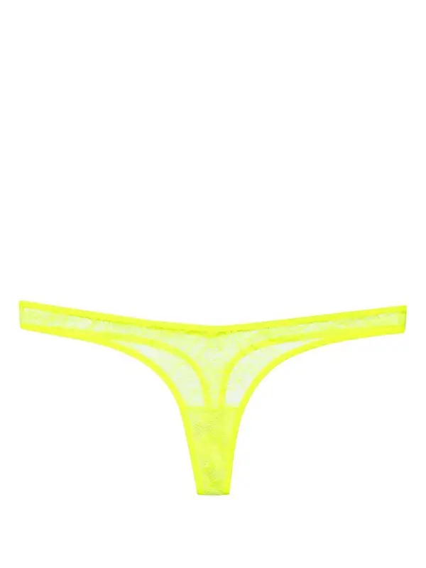 MAISON CLOSE Flashback Néon Floral-lace Thong - Yellow