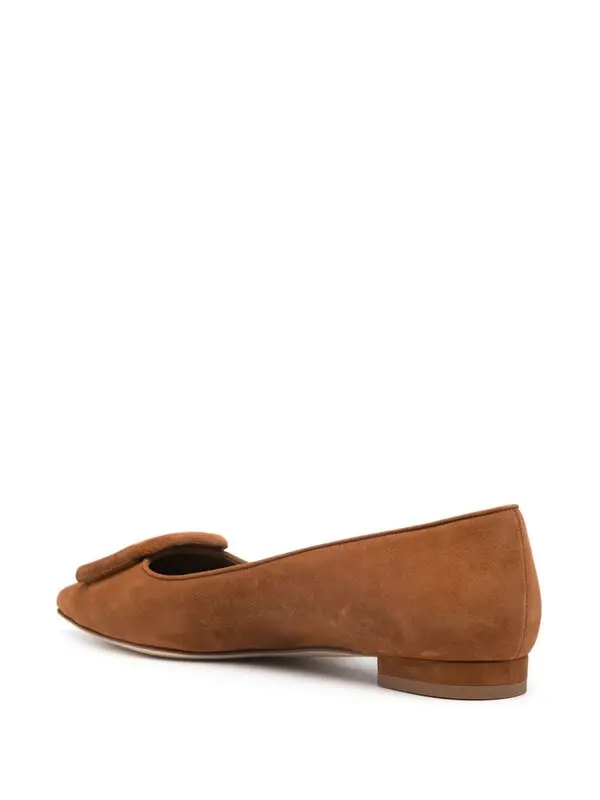 Manolo Blahnik Maysale Flat Pumps - Brown