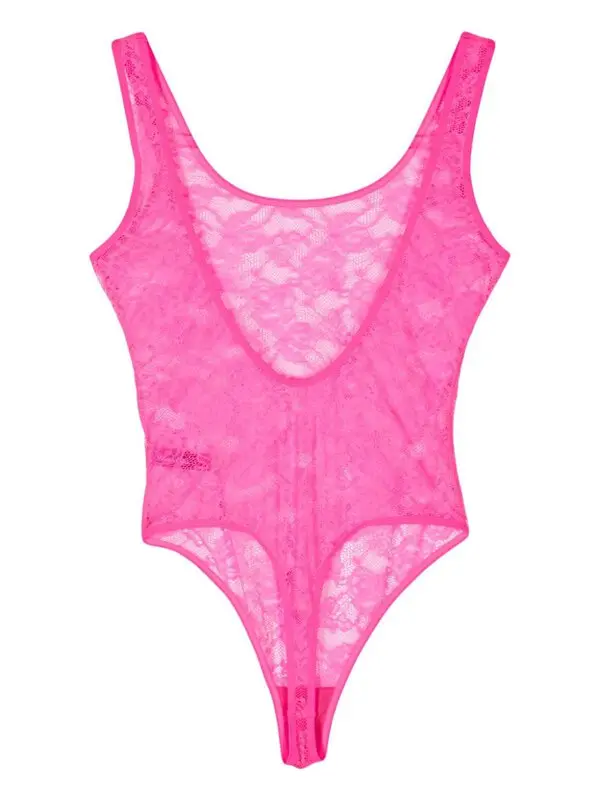 MAISON CLOSE Flashback Néon Open Back Bodysuit - Pink