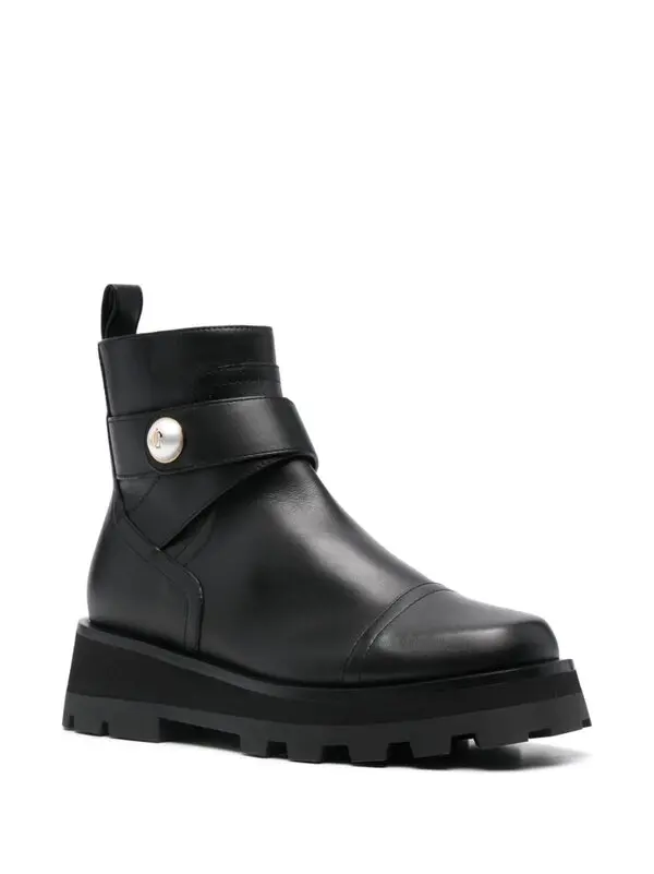 JIMMY CHOO Meena Calf Leather Ankle Boots - Black