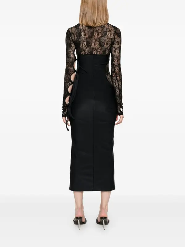 silk and lace maxi dress Shona Joy - La Lune Cumulus Silk Lace Maxi Dress - Ivory