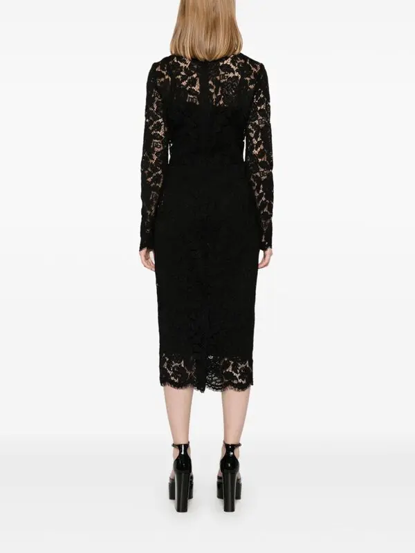 Dolce & Gabbana Lace Midi Dress - Black | Editorialist