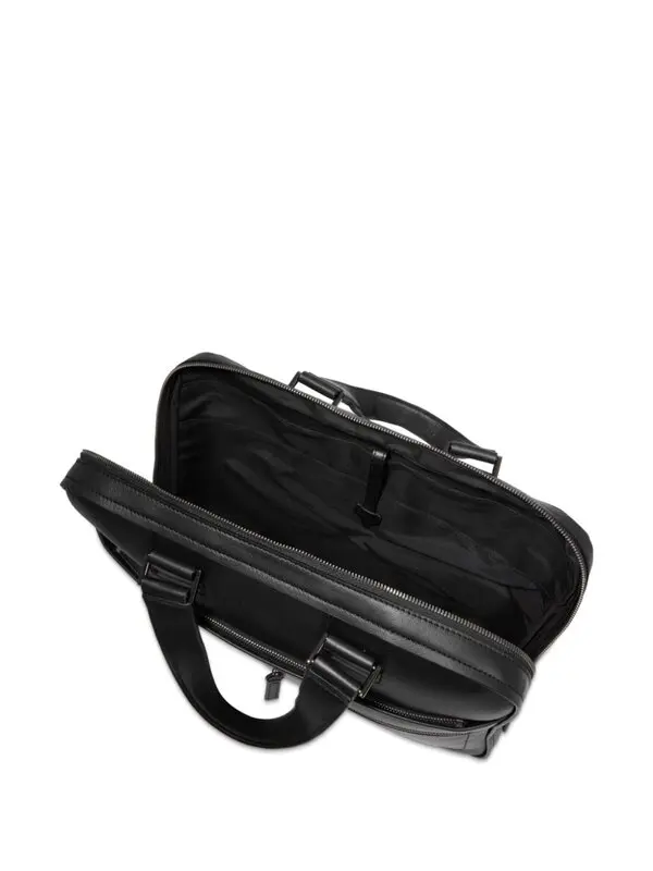 LANCEL Logo-embossed Leather Laptop Bag - Black