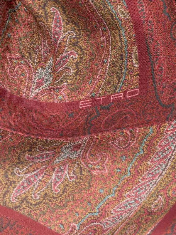 Etro Paisley-logo-print Silk Scarf