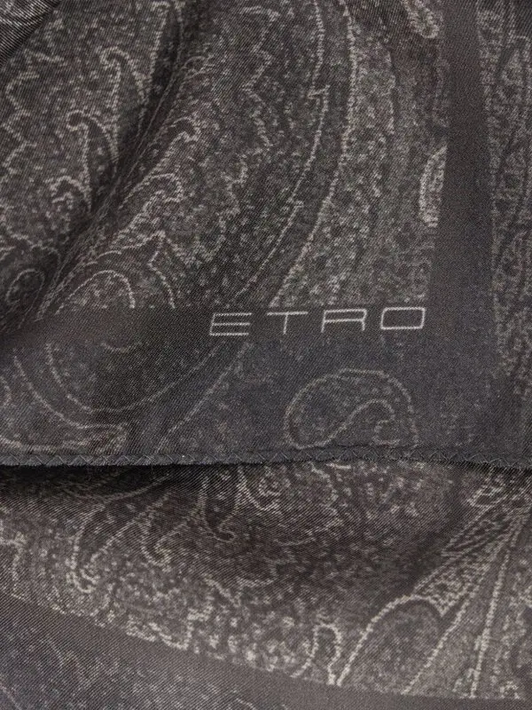 Etro Paisley-logo-print Silk Scarf