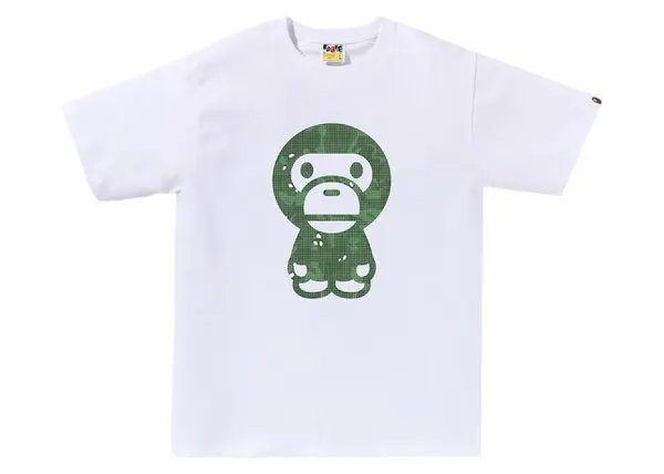 A BATHING APE Bitmap Big Baby Milo Tee Shirt - White